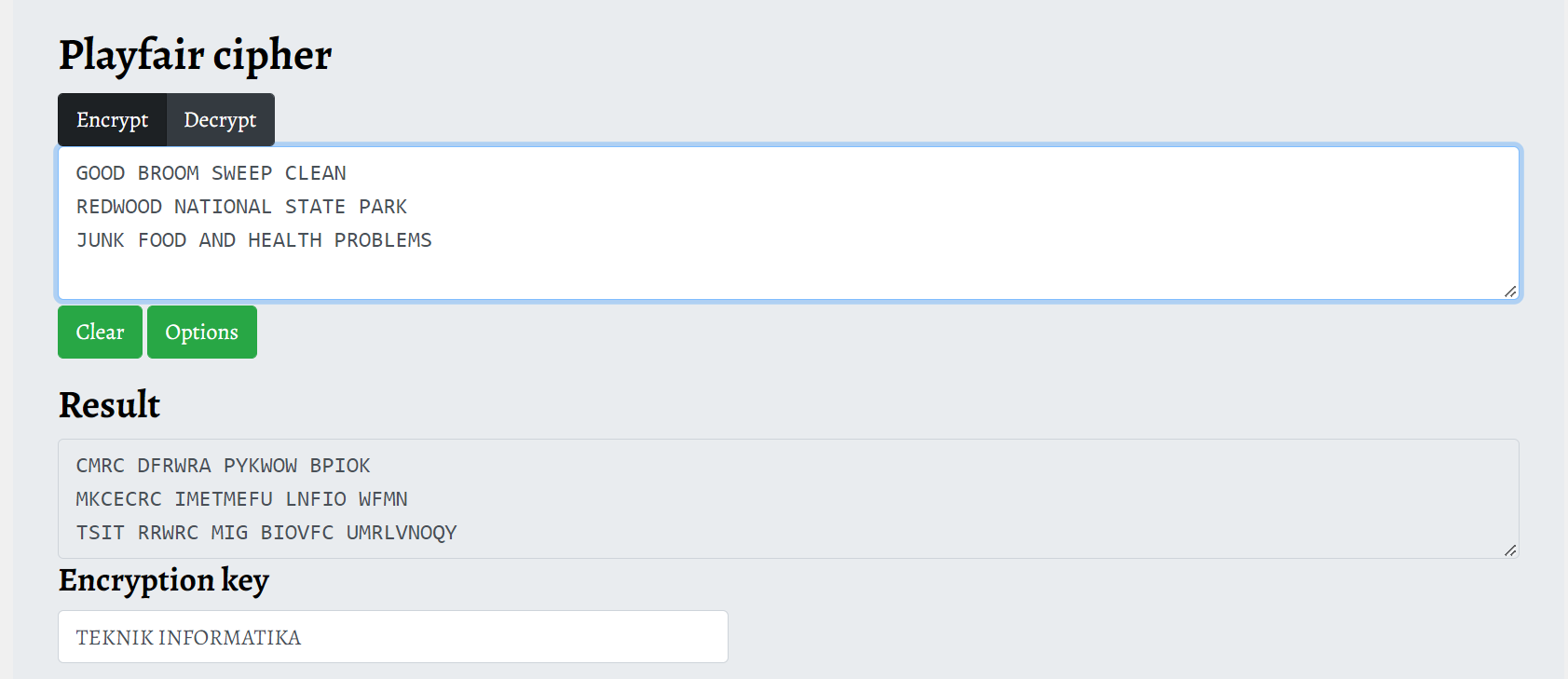 GitHub - eryshandy22/PlayfairCipher