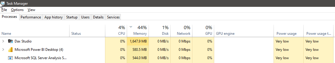Memory consumption by DAX Studio is pretty high even after clearing cache · Issue #530 ...