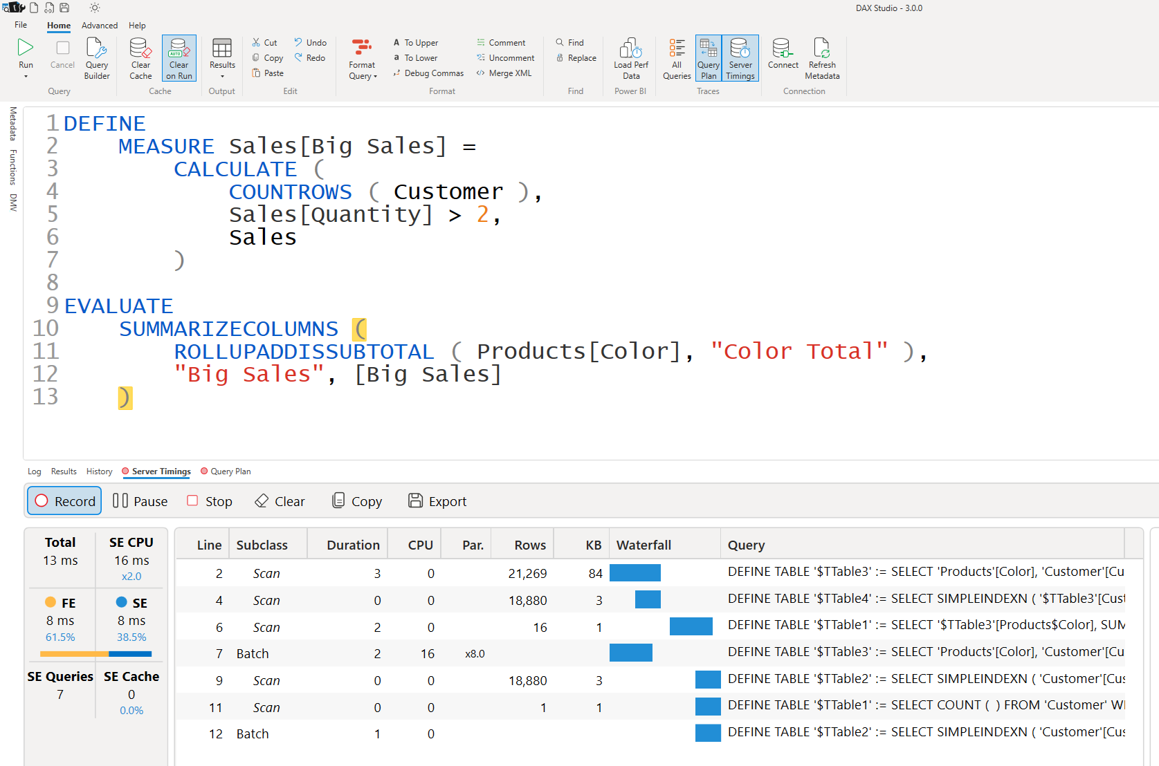 Inconsistent behaviour of Waterfall feature · Issue #906 · DaxStudio/DaxStudio · GitHub