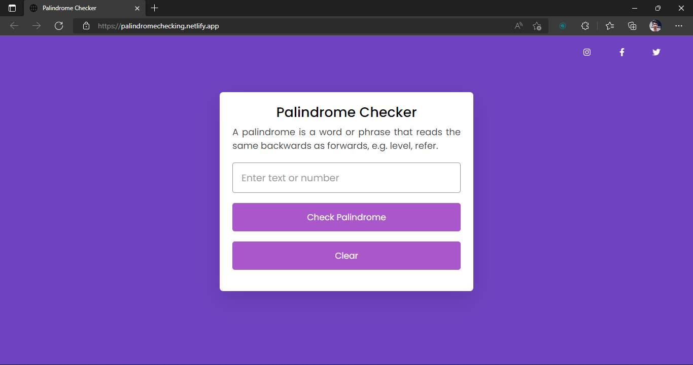 GitHub - itsshivamsrivastava/PalindromeChecker
