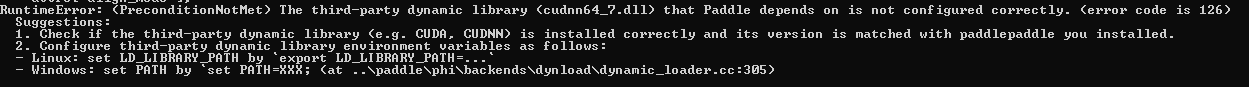 windows使用paddle报错: RuntimeError: (PreconditionNotMet) The third-party dynamic library · Issue ...