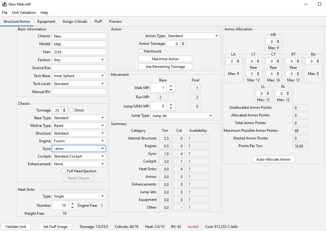 Primitive Issues · Issue #899 · MegaMek/megameklab · GitHub