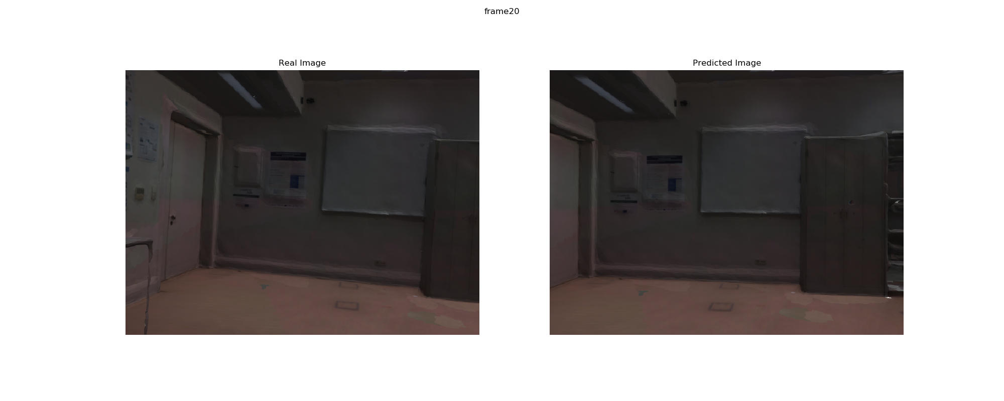 Compare the video of the real frames versus the video of the predicted ...