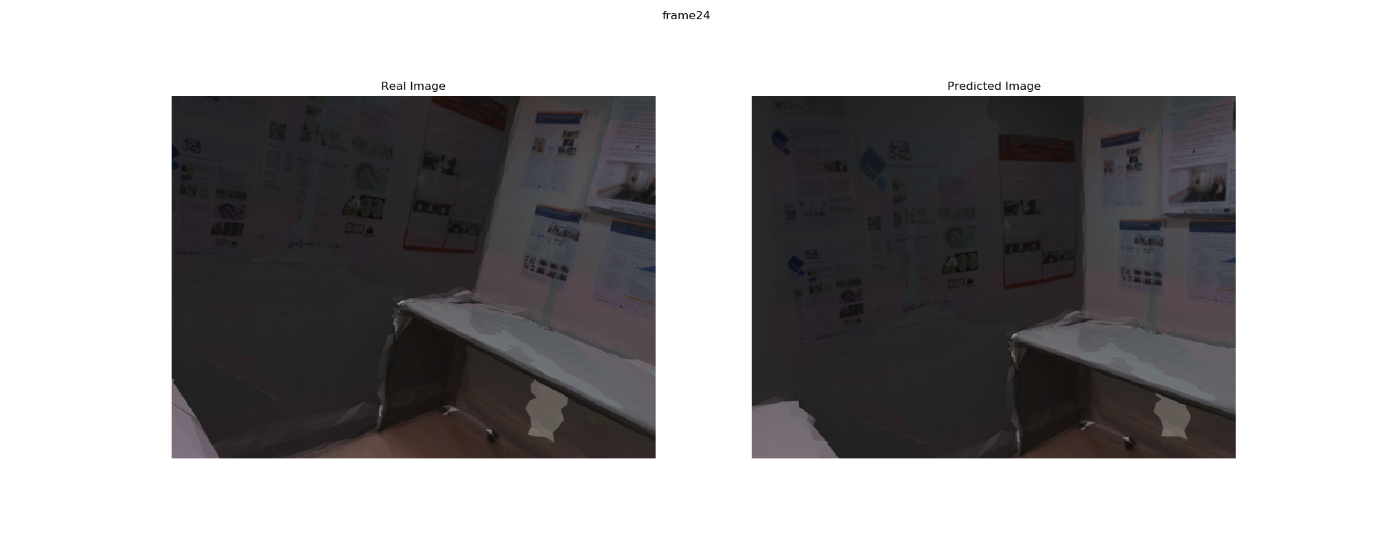 Compare the video of the real frames versus the video of the predicted ...
