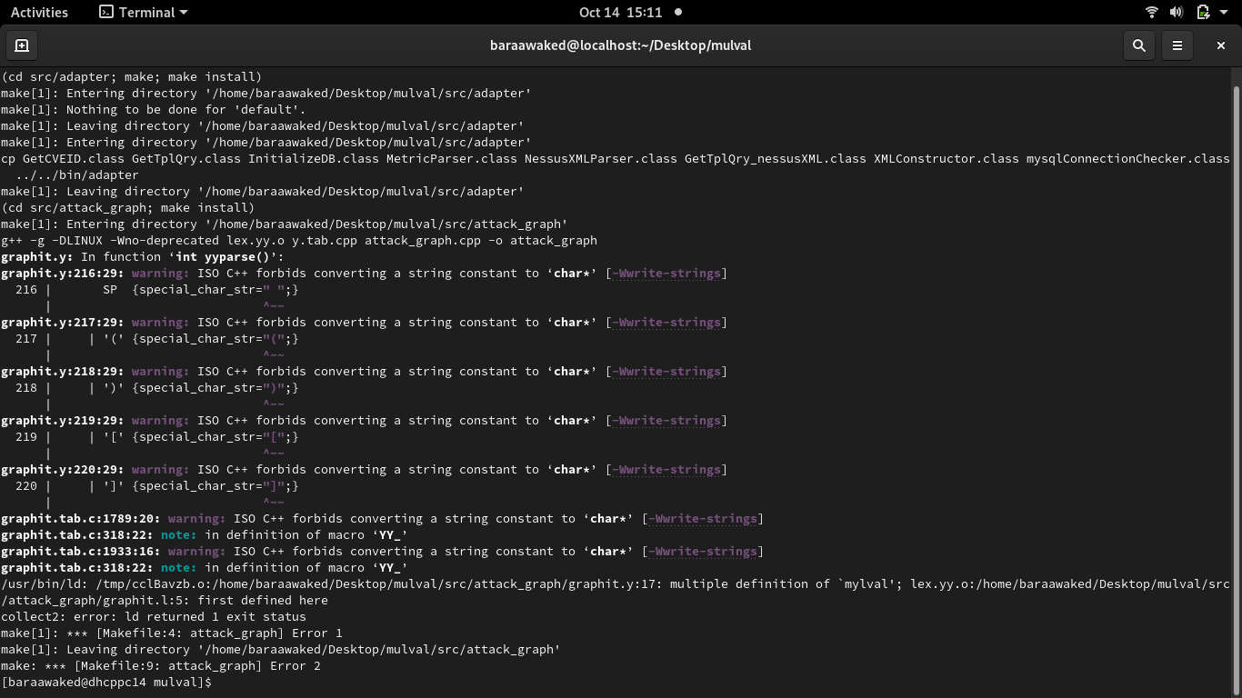 multiple definition of `mylval'; lex.yy.o:/home/user/Desktop/mulval/src ...