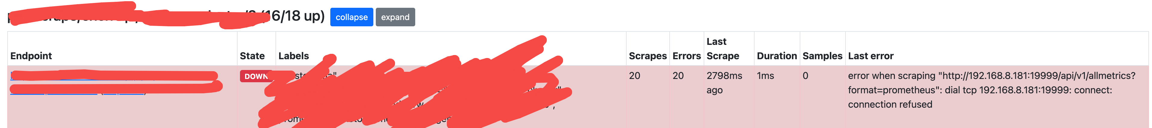 VMAgent encounters scrapping errors for certain component but doesn't emit any logs or display ...