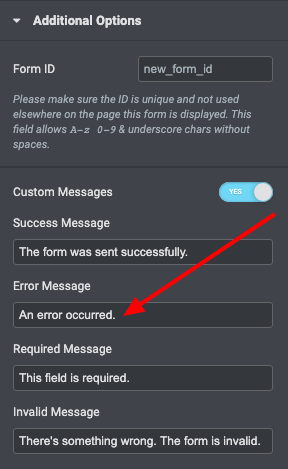 Mailchimp - Elementor error message appears with red "X" and no details ...