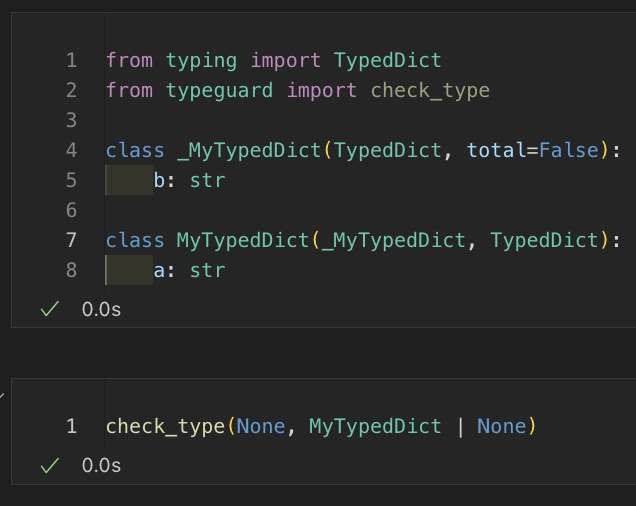 `check_type` fails with `TypedDict | None` and/or `Optional[TypedDict]` · Issue #346 · agronholm ...
