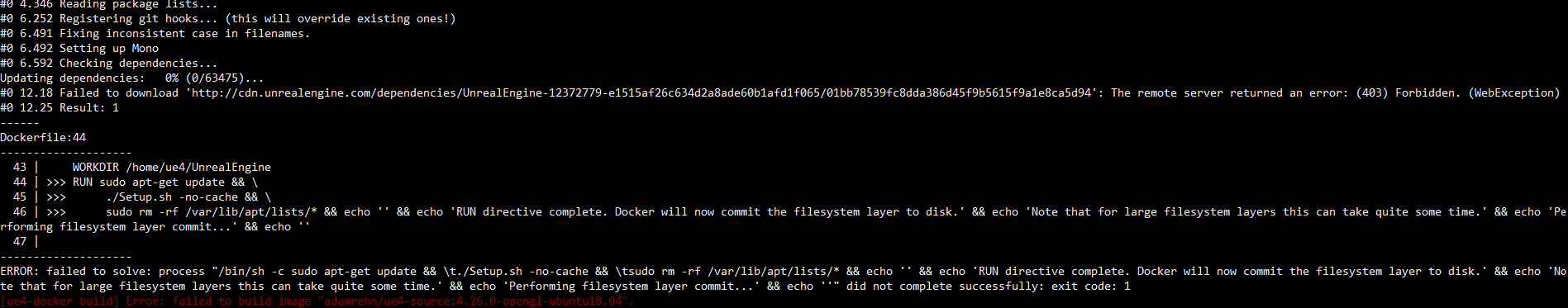 Unable To Create A Docker Image Containing A Compiled Version Of Unreal 7385