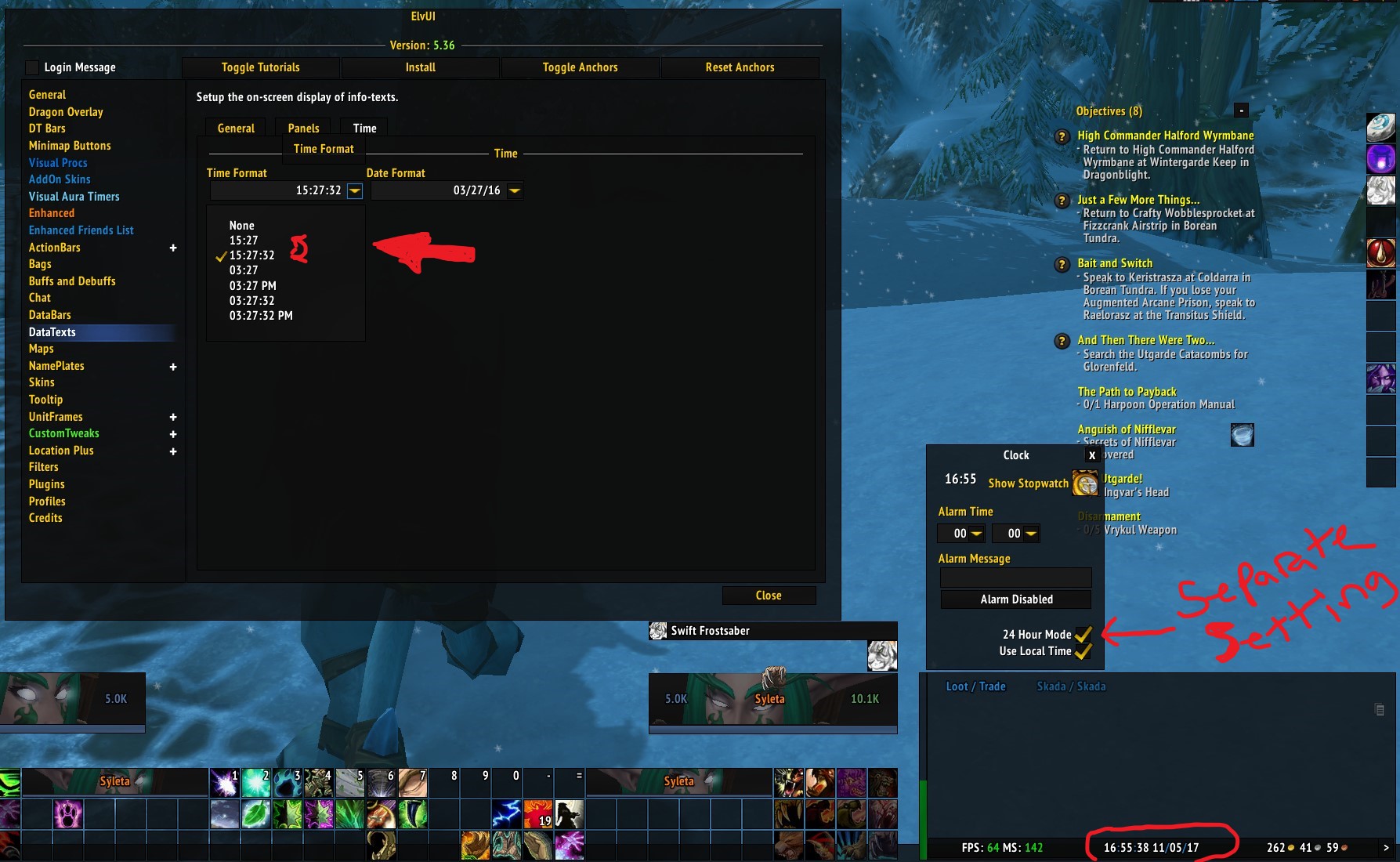 24 hour clock isn't working · Issue #434 · ElvUI-WotLK/ElvUI · GitHub