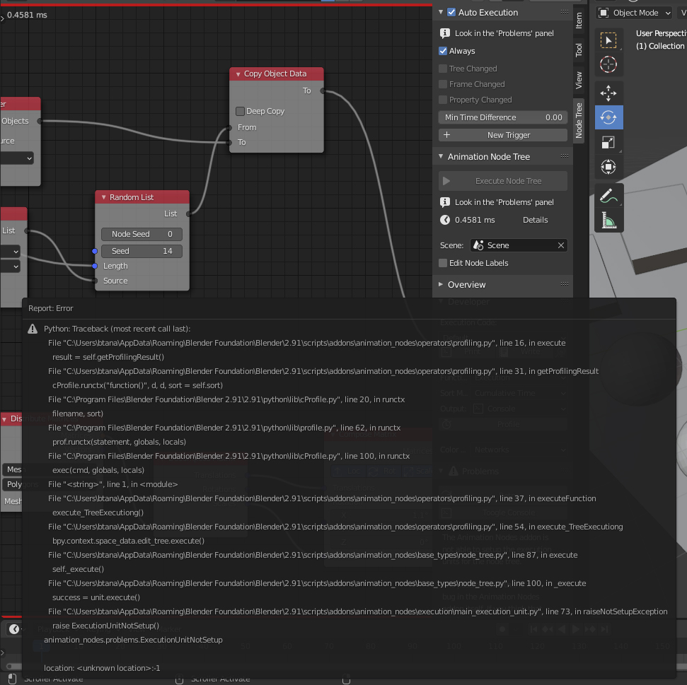 The animation Nodes addon is not able to setup the execution units for the node tree · Issue ...
