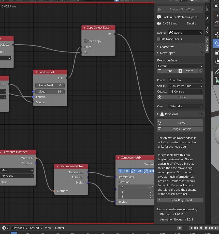 The animation Nodes addon is not able to setup the execution units for the node tree · Issue ...