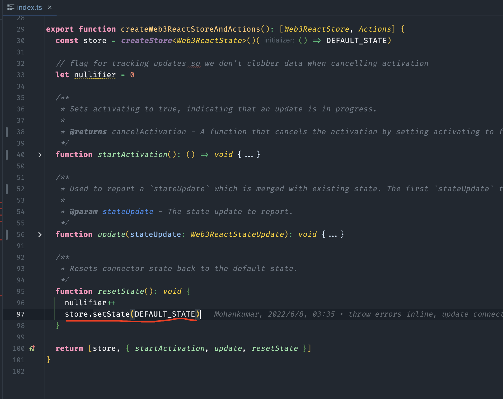 When switching networks, the resetState of the store causes the wallet link to be disconnected ...
