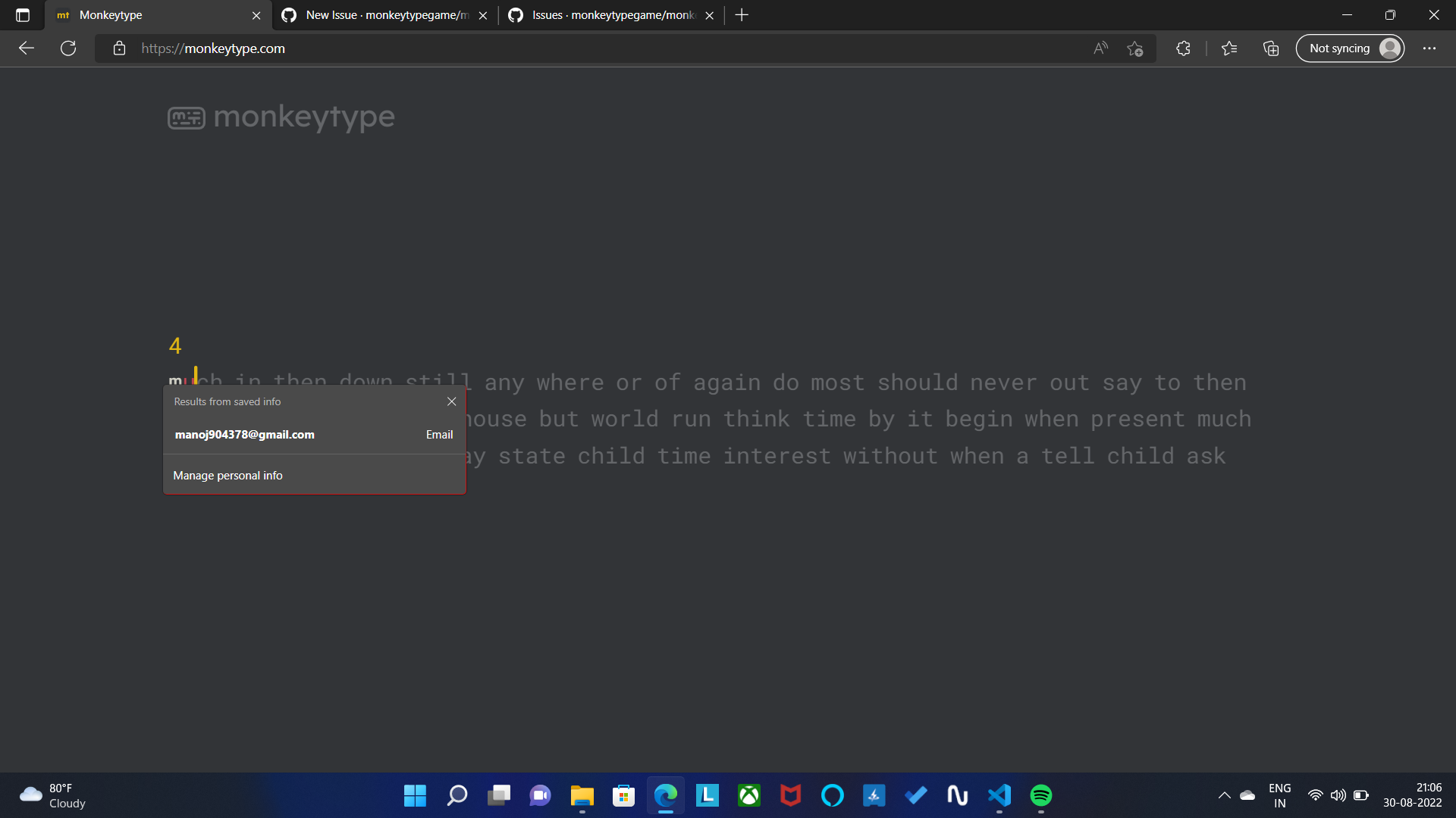 When typing related words, an autocomplete popup appears · Issue #3479 · monkeytypegame ...