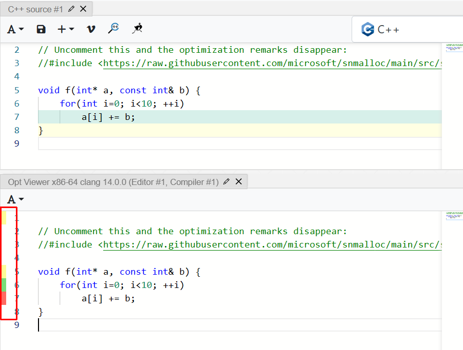 [BUG]: #include url inhibits optimization remarks · Issue #4585 · compiler-explorer/compiler ...
