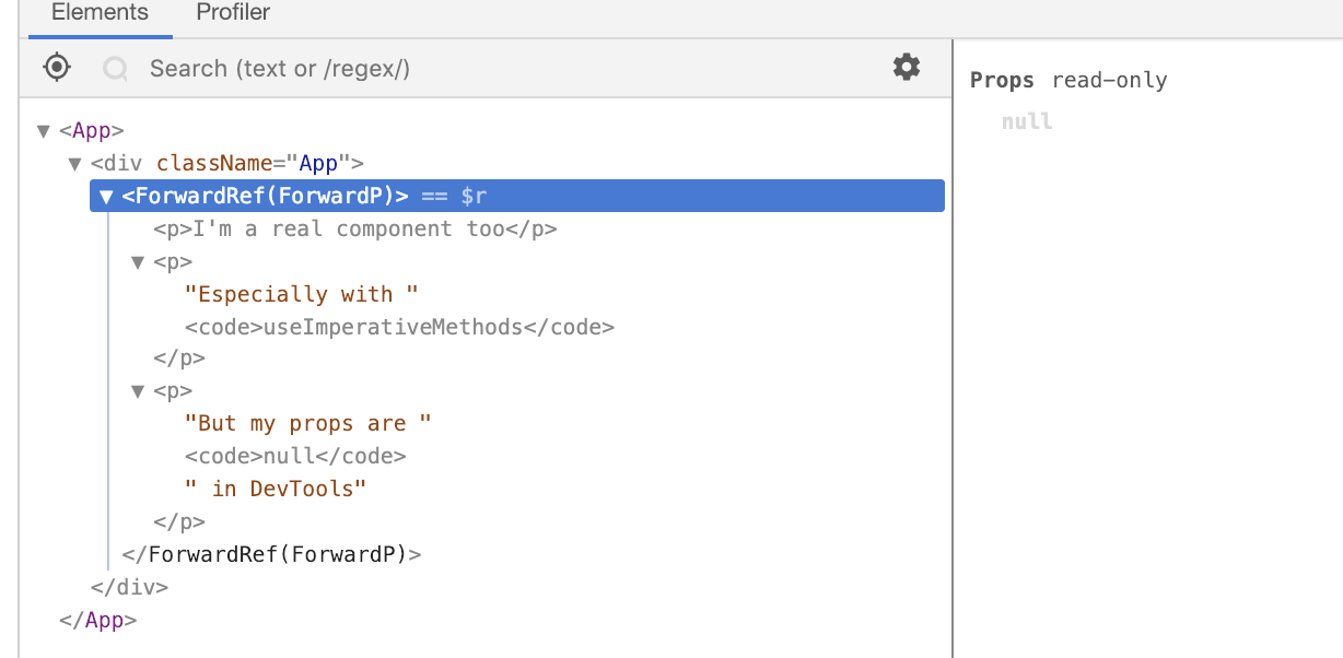 Forwardref Components Don T Show Their Props In The Tree · Issue 1213 · Facebook React Devtools