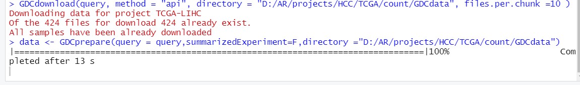 TCGAbiolinks Crashes R When Trying to Use GDCPrepare to Prepare More Than One Project · Issue ...
