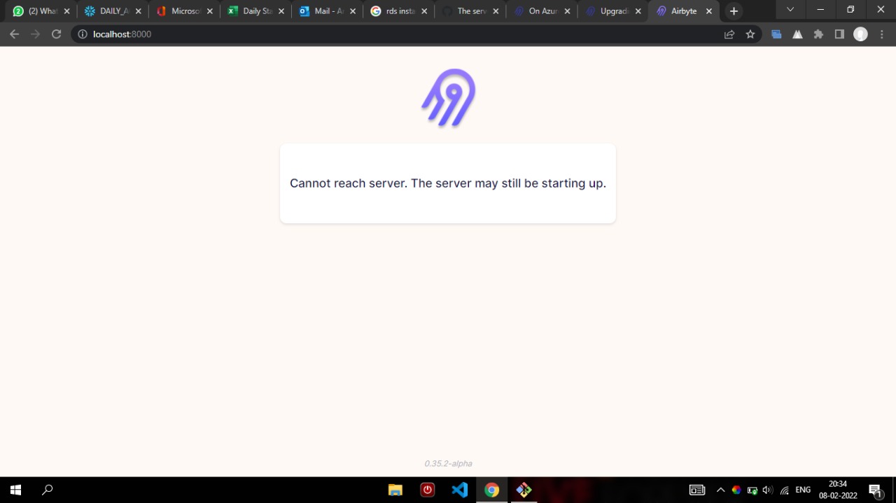 The server may still be starting up. · Issue #1409 · airbytehq/airbyte ...