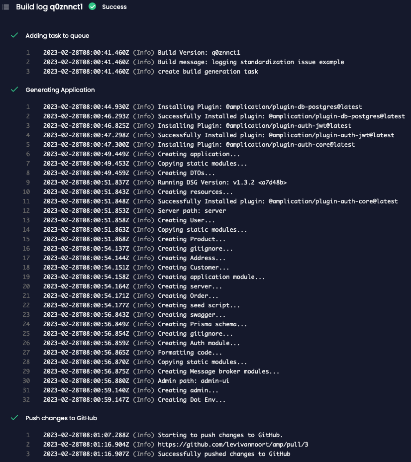 馃悰 Bug Report Standardize The Logging Of The Data Service Generator