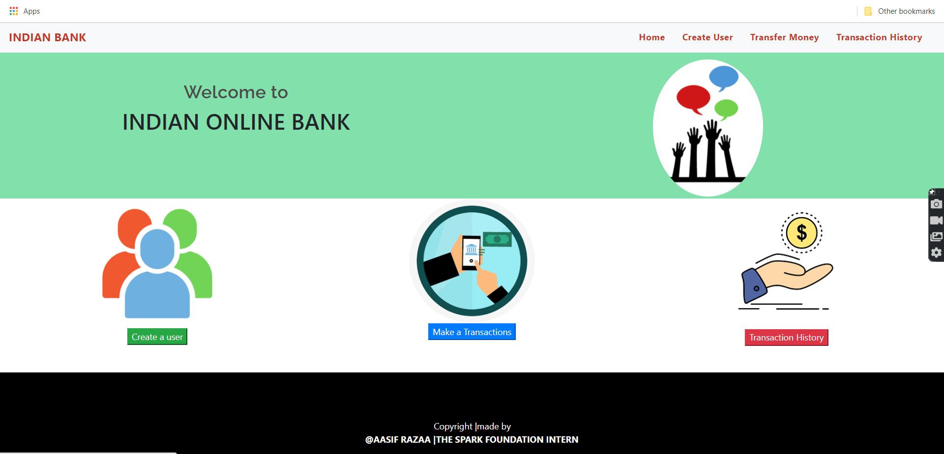 GitHub - razaaar/TSFINDIANBANK: The Sparks Foundation Internship Project : Basic Banking System ...