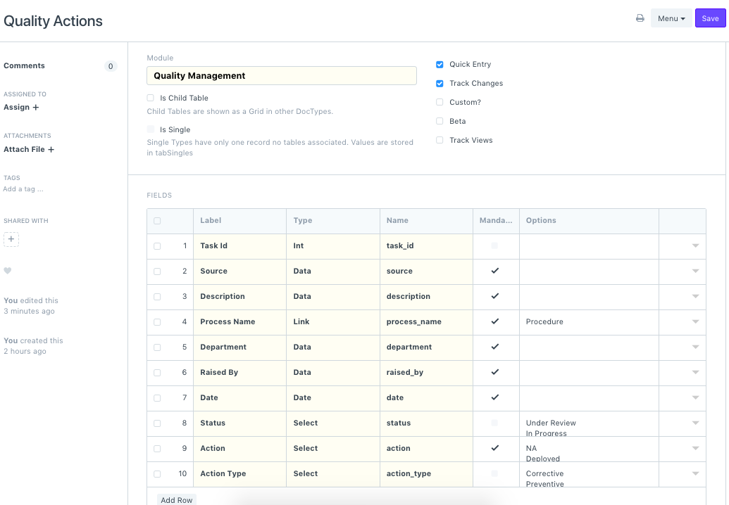 Quality Management System · Issue 14580 · Frappeerpnext · Github 