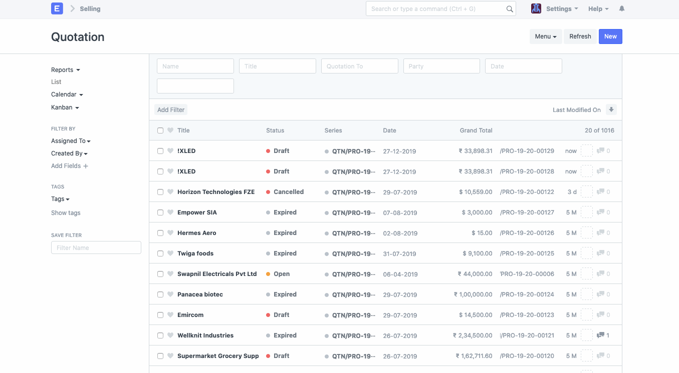 Item selection broken after saving without mandatory field. · Issue #19467 · frappe/erpnext · GitHub