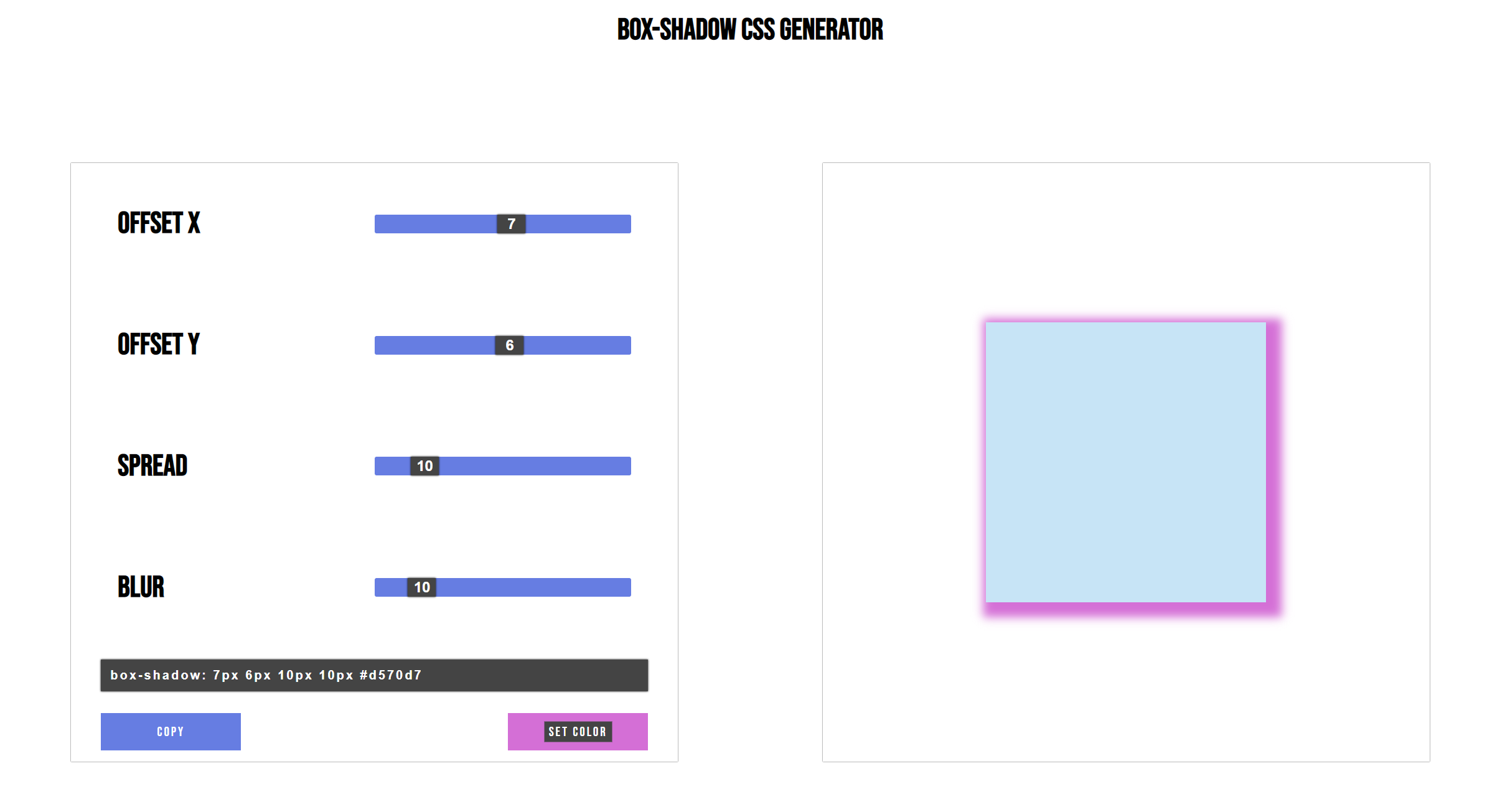 GitHub - Szadziu/boxShadowCSSGenerator