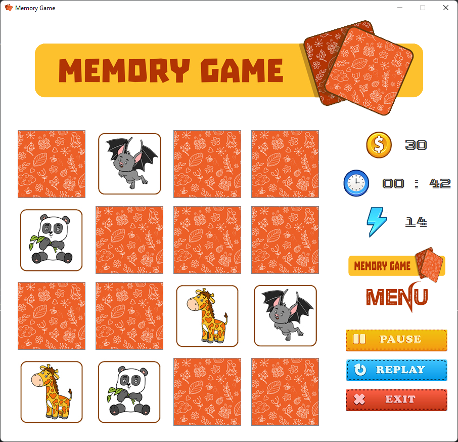 GitHub - elmaataouin/Memory-Game-Swing-java: The memory game is a ...