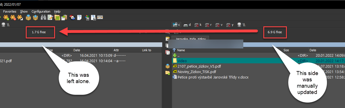 Free disk size not updated properly · Issue #337 · doublecmd/doublecmd · GitHub