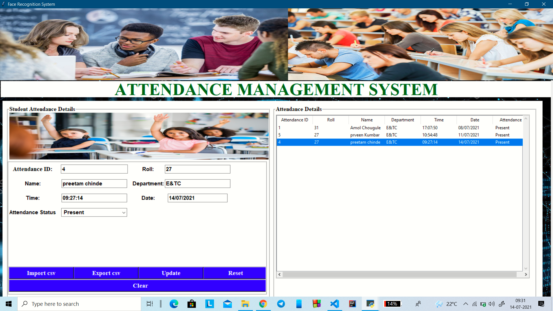 GitHub - praveen130/Attendence-system-using-face-recognition