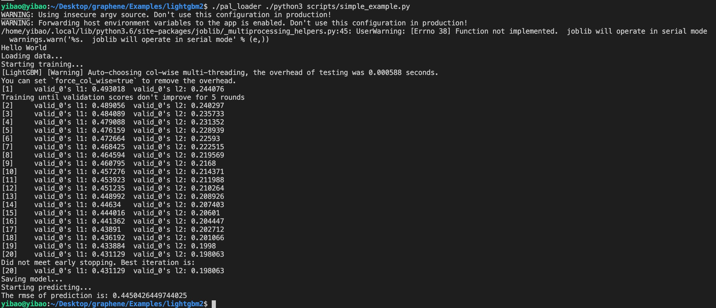 Can not run lightGBM in sgx-grahpene · Issue #2013 · gramineproject/graphene · GitHub