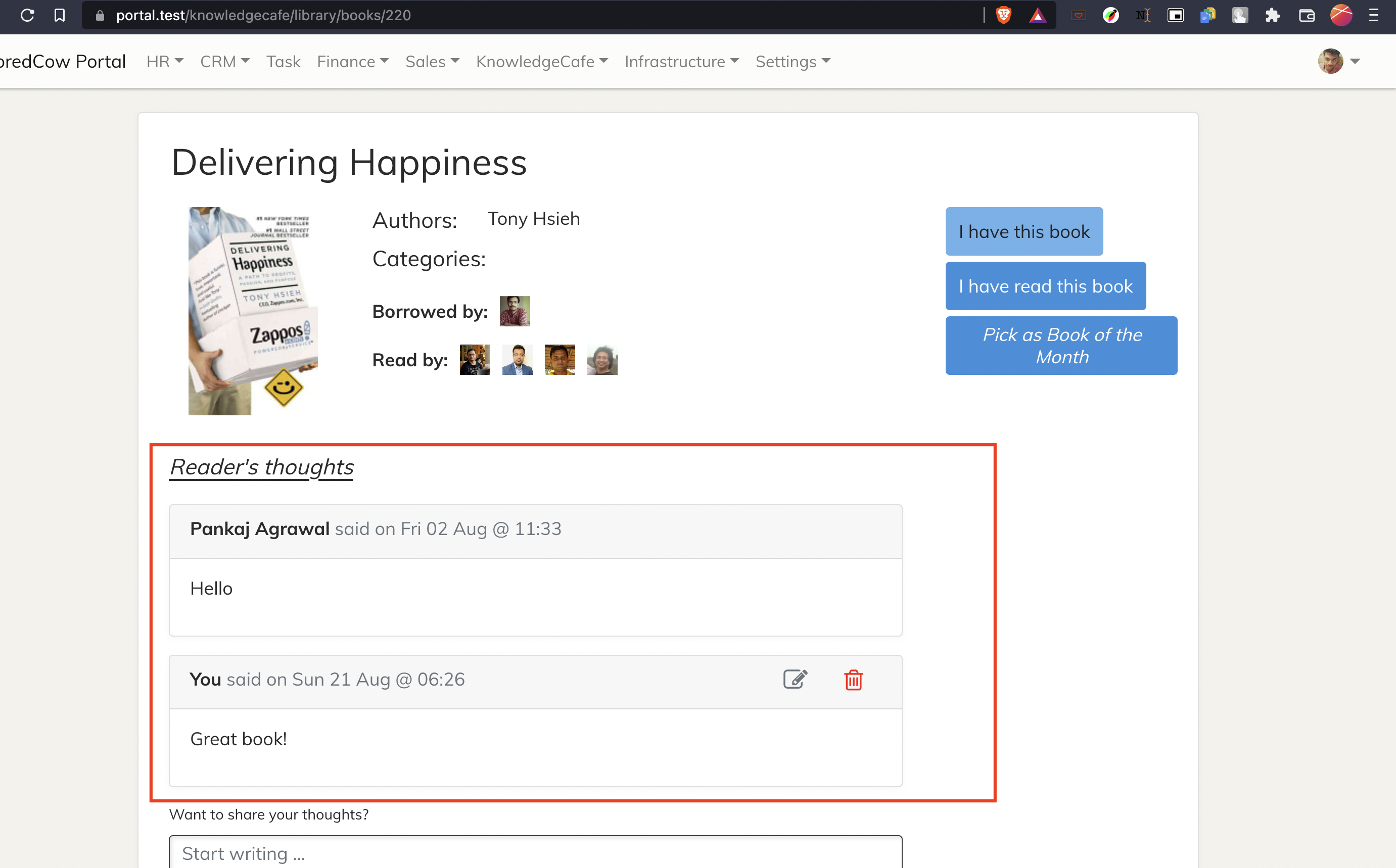 Edit the authors review · Issue #2260 · ColoredCow/portal · GitHub
