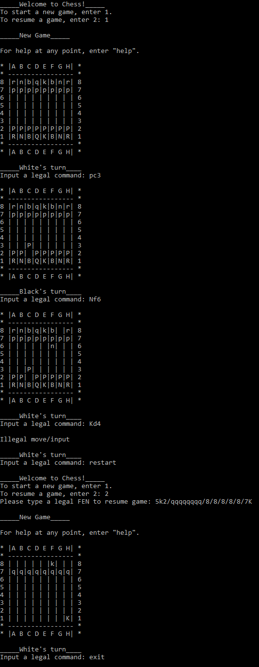 GitHub - ArielDrellich/Chess: 2-player text based chess game