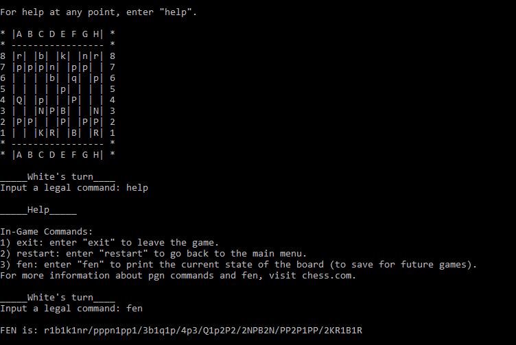 GitHub - ArielDrellich/Chess: 2-player text based chess game