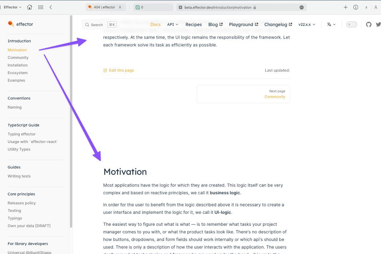 Bugs in safari displaying documentation · Issue #860 · effector/effector · GitHub