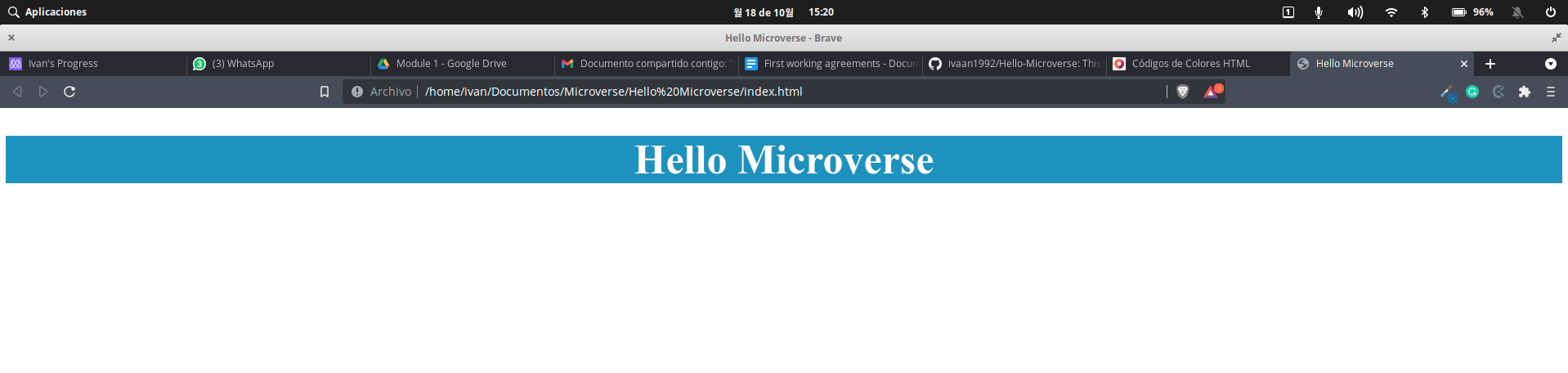 GitHub - ivaan1992/Hello-Microverse: This is the first exercise.