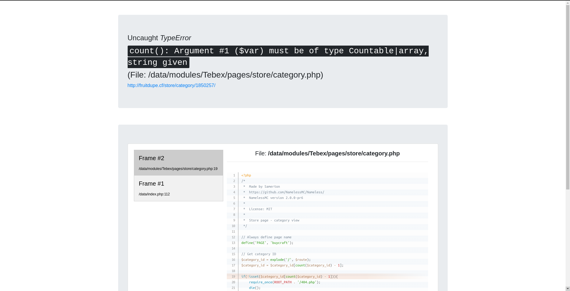 Error with Tebex Addon in 2.0.0-pr10 · Issue #2349 · NamelessMC/Nameless · GitHub