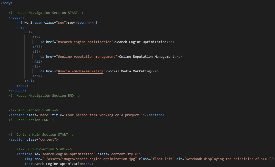 GitHub - KolbyLaw/Horiseon-Project
