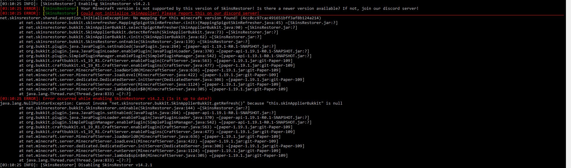 error to console · Issue #1023 · SkinsRestorer/SkinsRestorer · GitHub