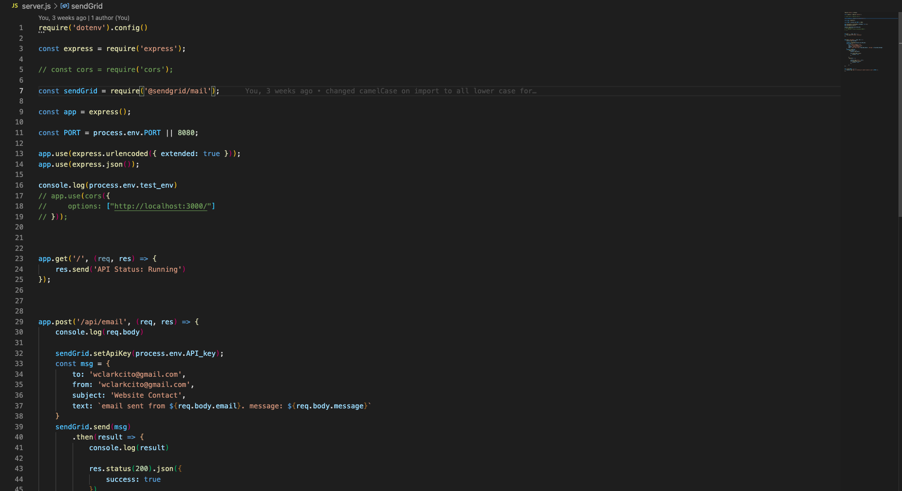 GitHub - wclarkcito/portfolio-api: Back end to current portfolio.