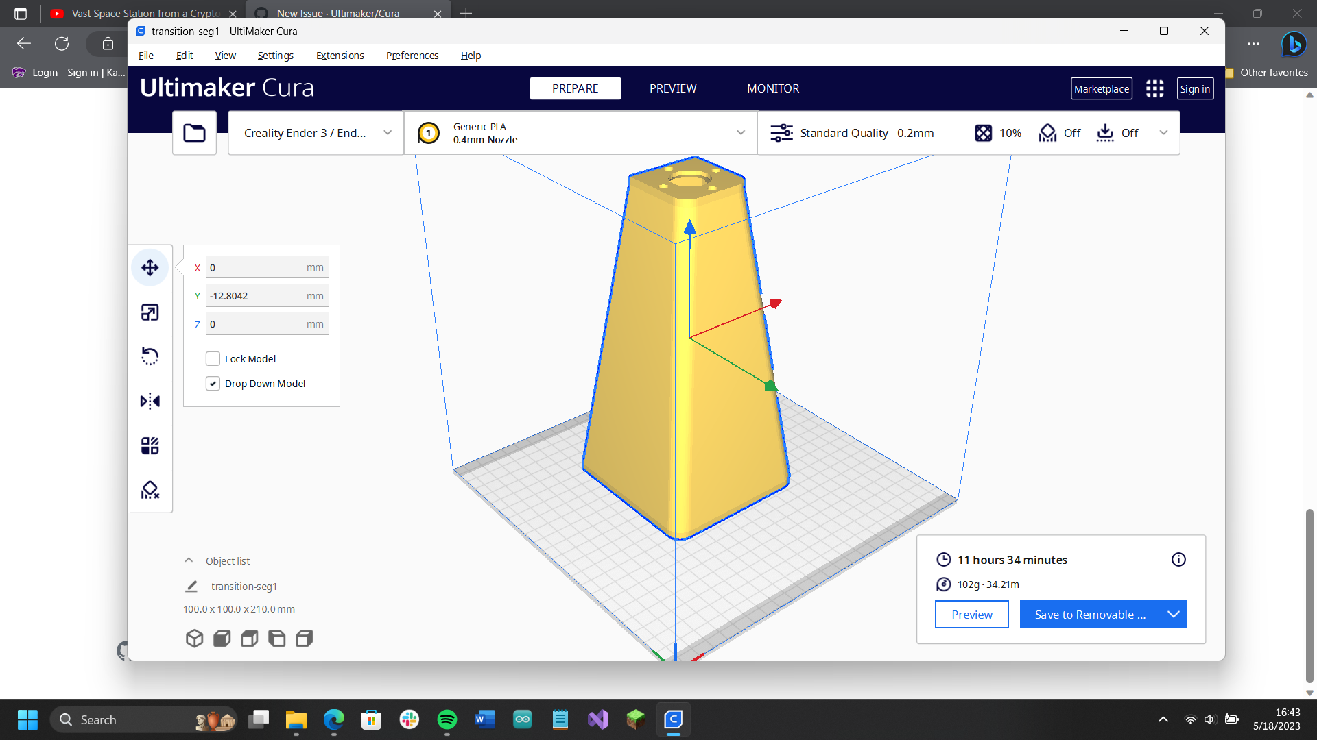 522 Slice Fails For Tall Object At The Origin · Issue 15559 · Ultimakercura · Github 
