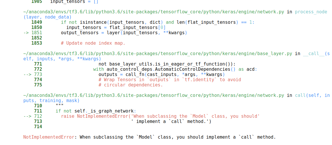 When subclassing the `Model` class, you should implement a `call` method. · Issue #40019 ...
