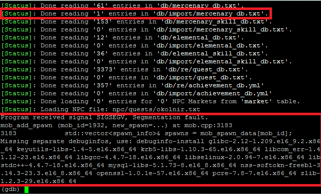 Segmentation Fault on mob.cpp caused by imported mob on mercenary_db ...