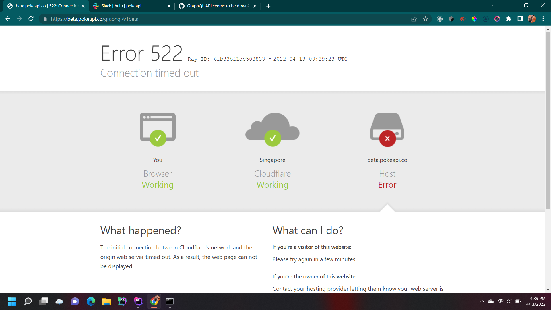 GraphQL API seems to be down? · Issue #670 · PokeAPI/pokeapi · GitHub