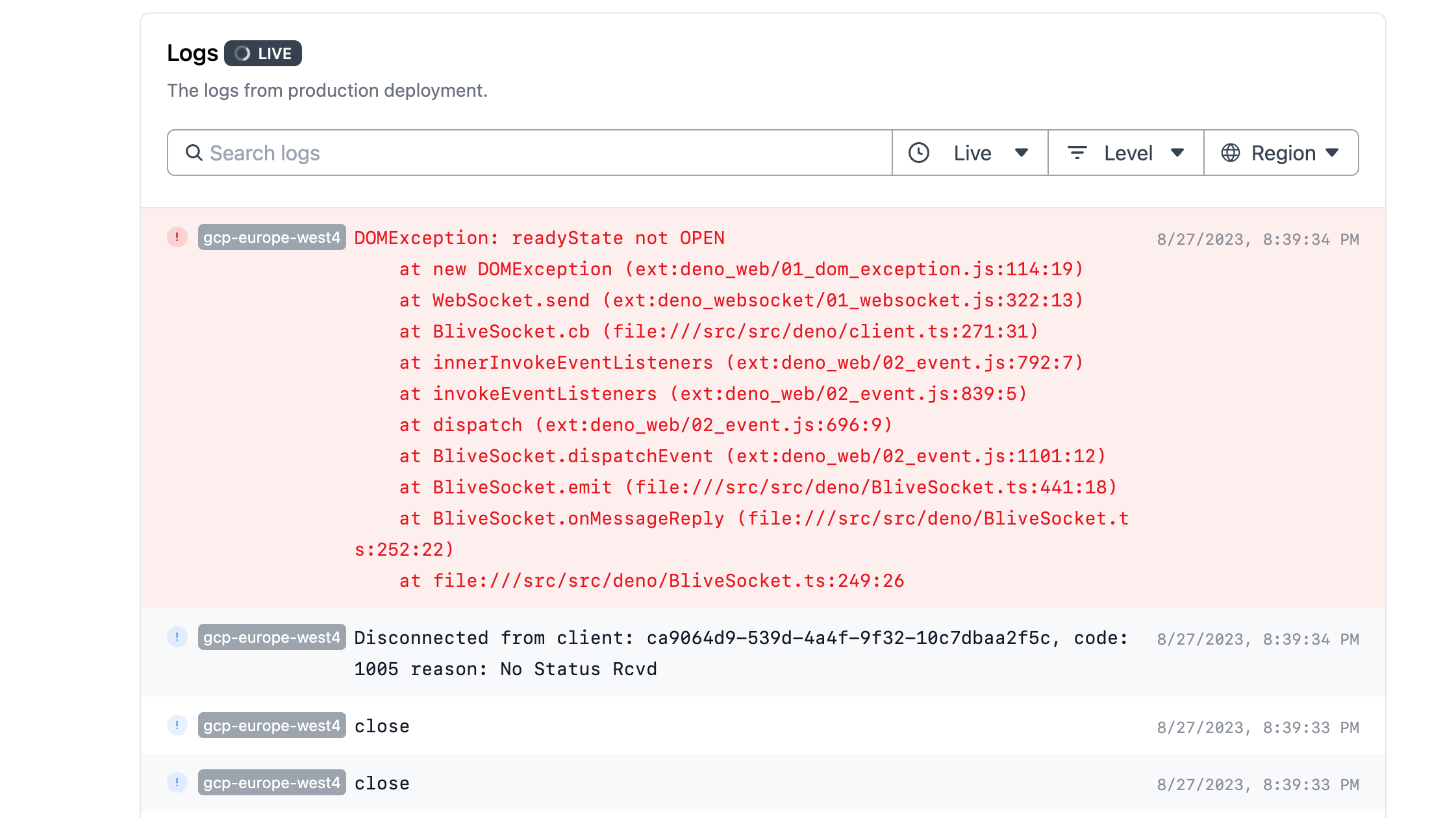 建立多个直播间连接，然后运行一段时间之后，断开连接，会出现如下错误 · Issue #9 · champkeh/blive-ws · GitHub