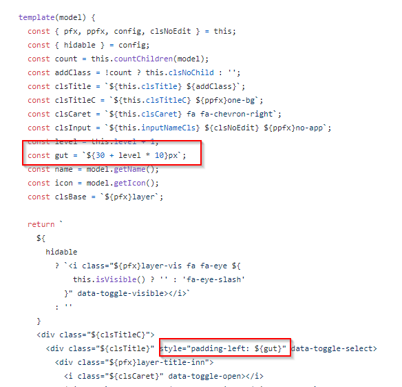 QUESTION: increase the padding of layer item · Issue #3323 · GrapesJS/grapesjs · GitHub