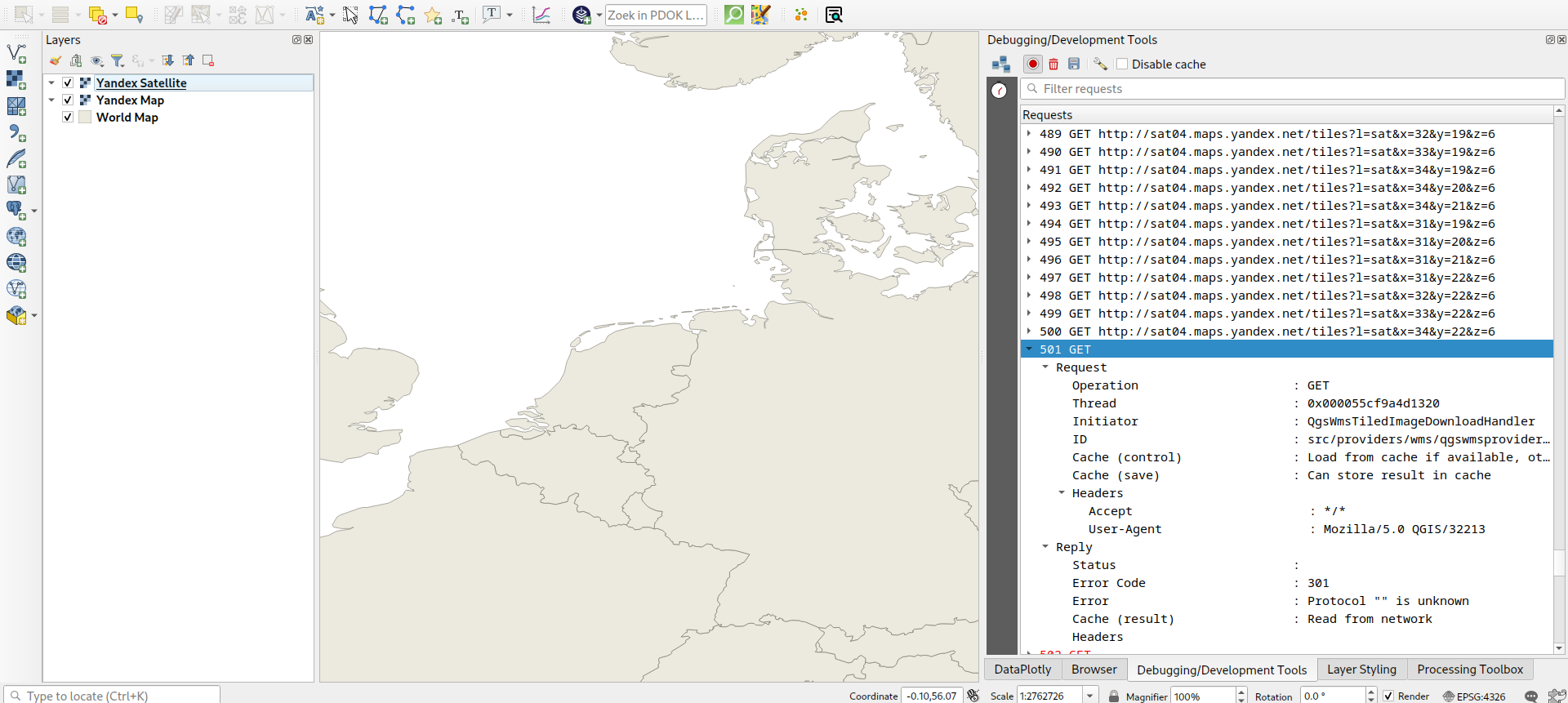 Plugin layer Yandex satellite crashes QGIS: https://github.com/qgis/QGIS/issues/51639 · Issue ...