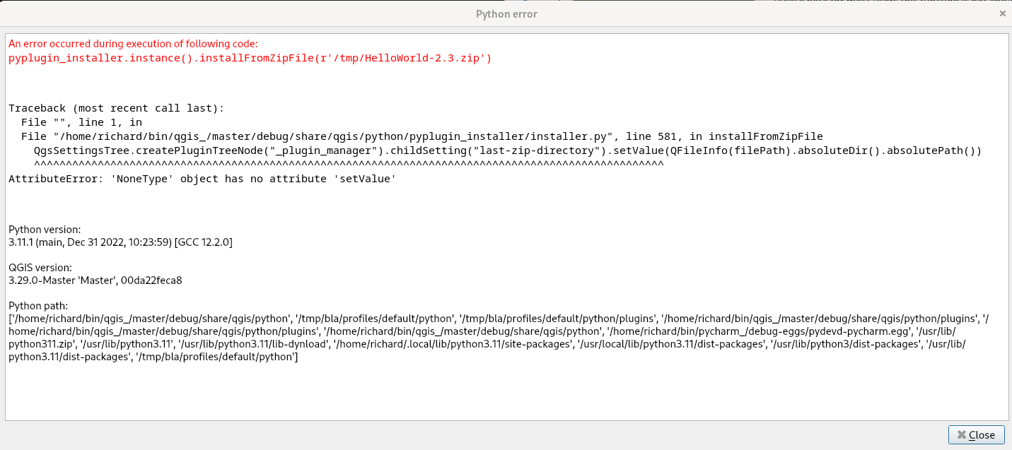  Plugin Install From ZIP Fails With QgsSettingsTree