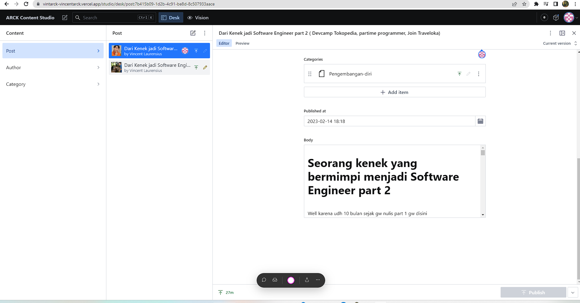 GitHub - vincentarck/personal-story: Nextjs Apps with Sanity CMS to deliver content and GROQ as ...
