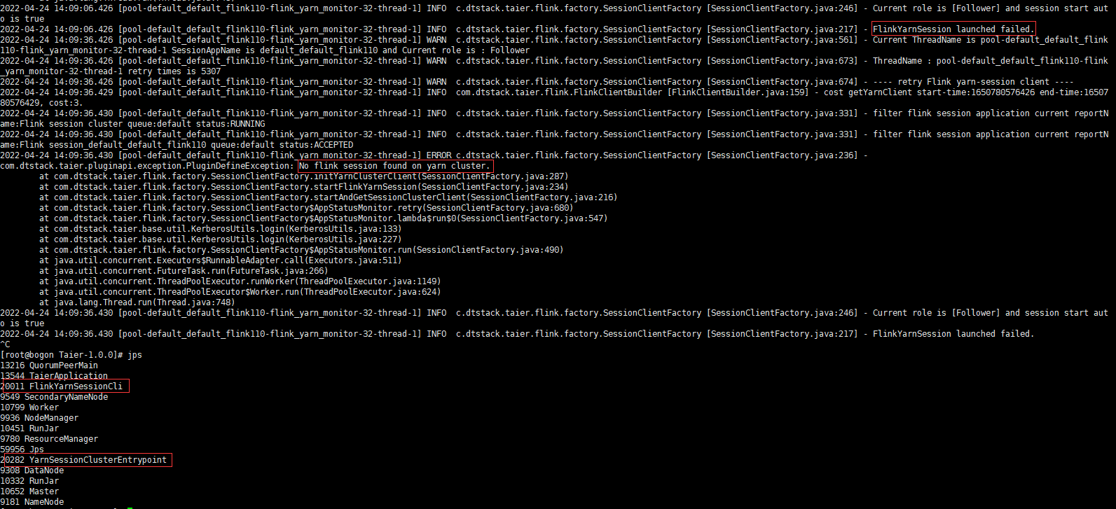 执行mysql任务时报错：No flink session found on yarn cluster · Issue #386 · DTStack/Taier · GitHub